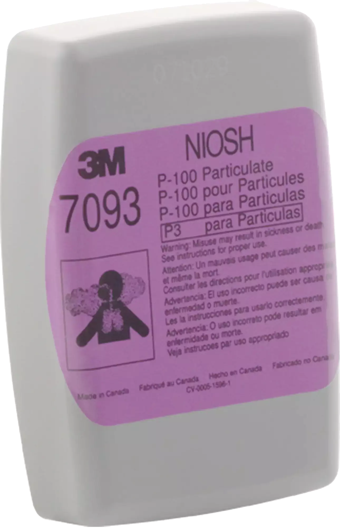 3M™ Particulate Filter, 7093, P100 Filter/Acid Gas/Hydrogen Fluoride